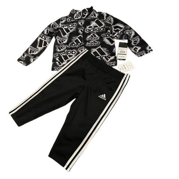 adidas | Matching Sets | Adidas 2 Piece Jog Suit Black White | Poshmark